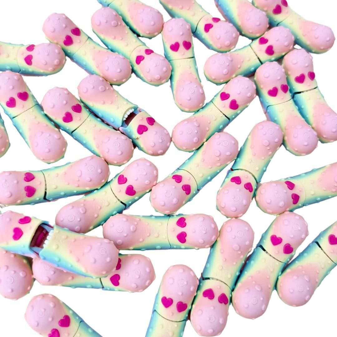 Rainbow Heart Eyed Pickle Fidget Toy | Sensory Toy Pink Heart Eyes ...