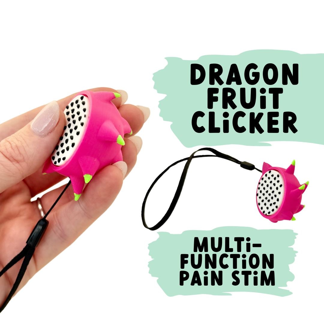 Dragon Fruit Sensory Clicker | Tactile Fidget Toy With Wrist Strap - Etsy