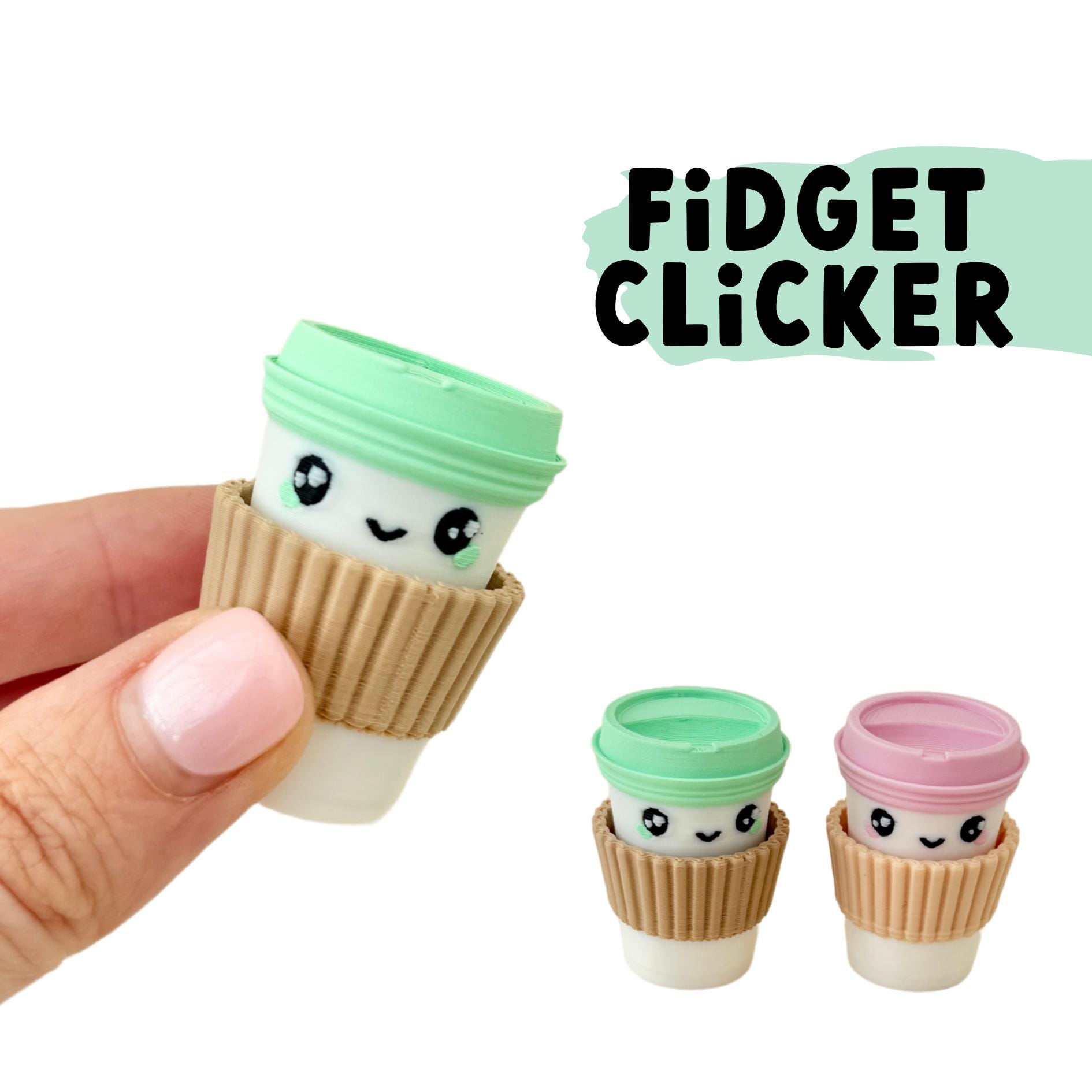 Fidget Clicker Toy | Coffee Cup Sensory Tool | Desk Fidget for Adults ...