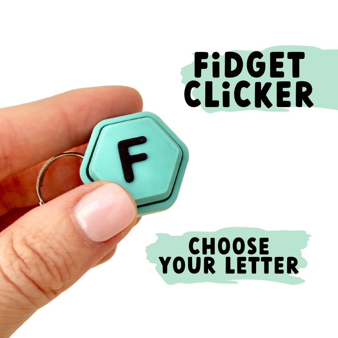 Hexagon Letter Clicker Keyring | Custom Initial Fidget Toy ...