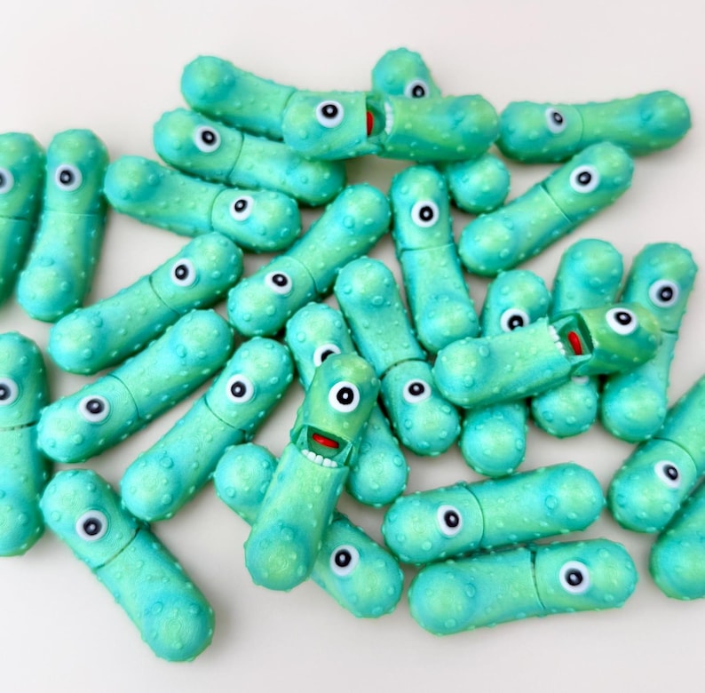 Cyclops Pickle Fidget Toy | Glittery Green Moving Mouth Sensory Toy - Etsy