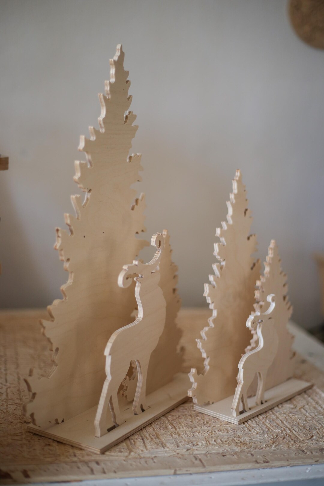 Wooden Forest Decor, Forest Composition, Seasonal Handmade Scandinavian ...