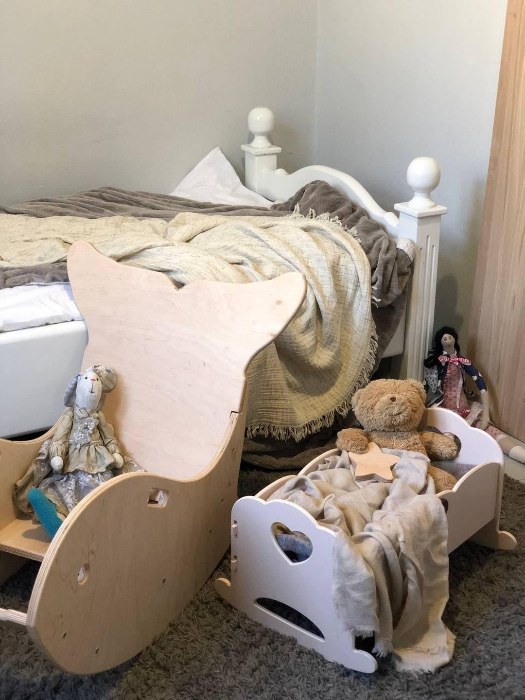 Wooden Toy Cradle, Wooden Doll Cradle, Black Friday 2024, Girls Room ...