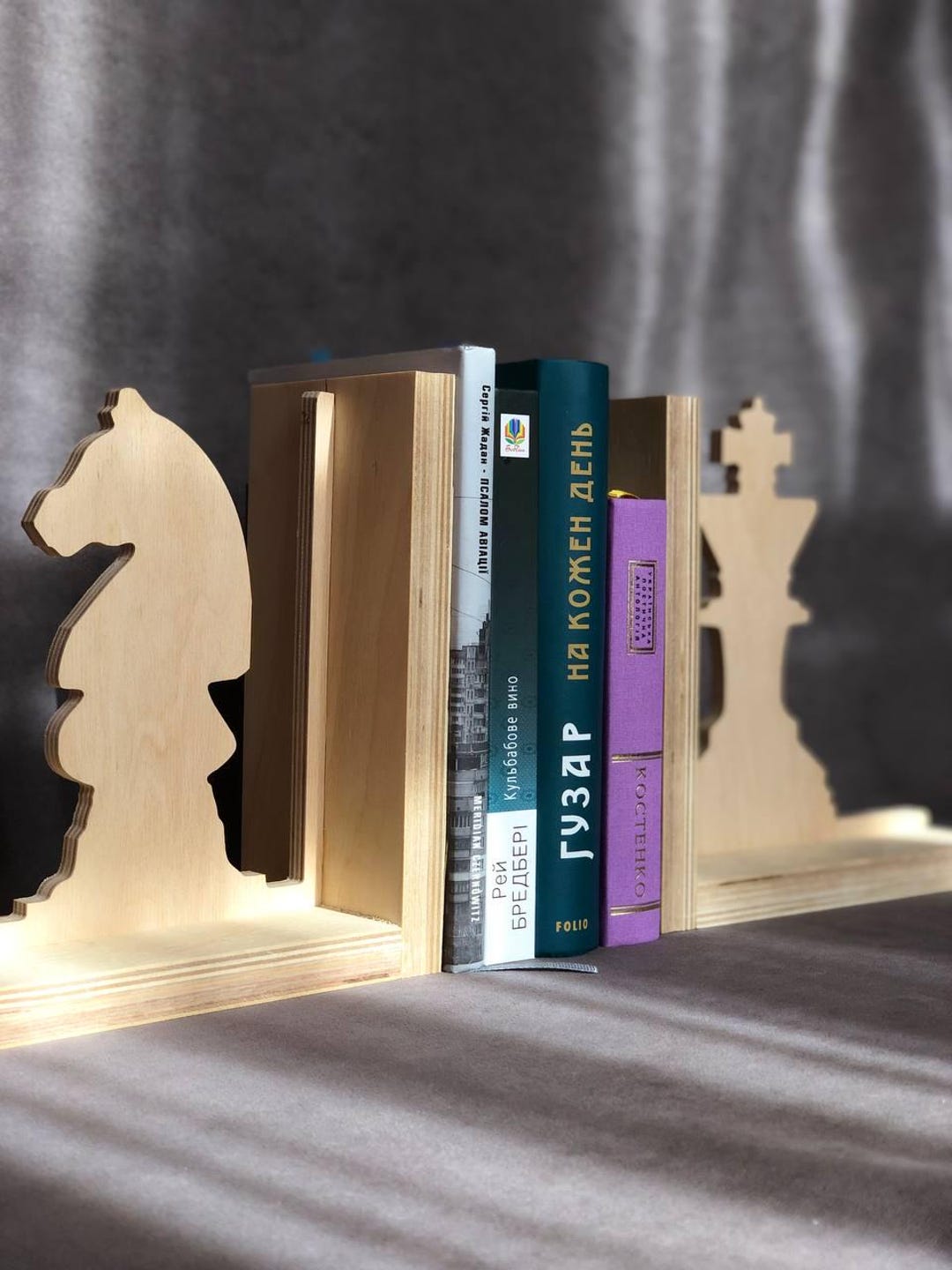Wooden сhess Book Holder SET, Book Shelf Accessories, Chess Decor ...