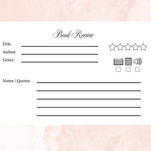 Book Review Template Printable Template for 3x5 Index Card - Etsy