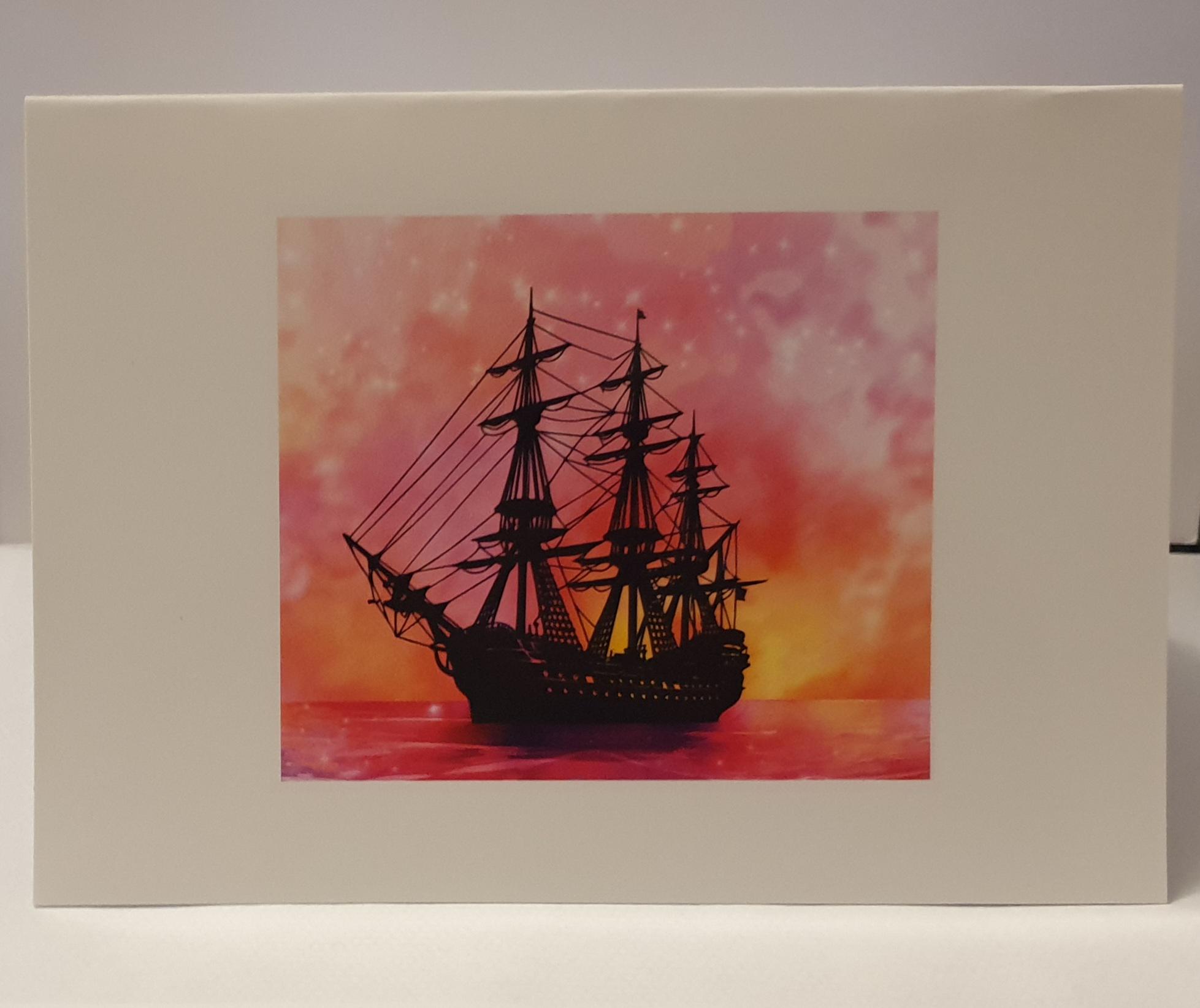 Sailing Ships, Vintage Tall Ships Sunset Scenes,clipart,scrapbooking ...