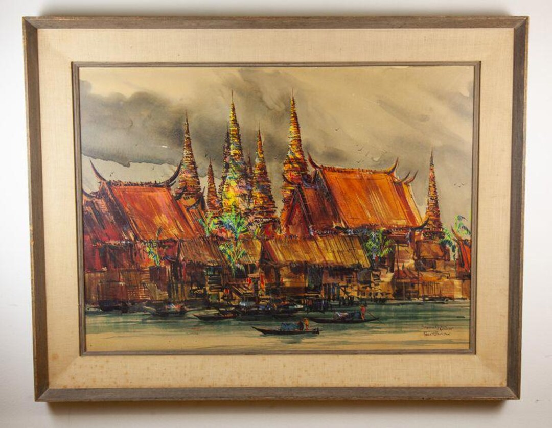 Framed Watercolor Art - 'monsoon Season in Bangkok' by Frank M ...
