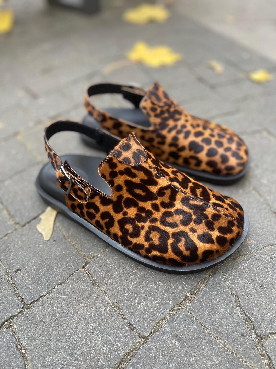 Pony Wool Leopard Clogs Barefoot Shoes Suede Mules Cozy Orthopedic ...