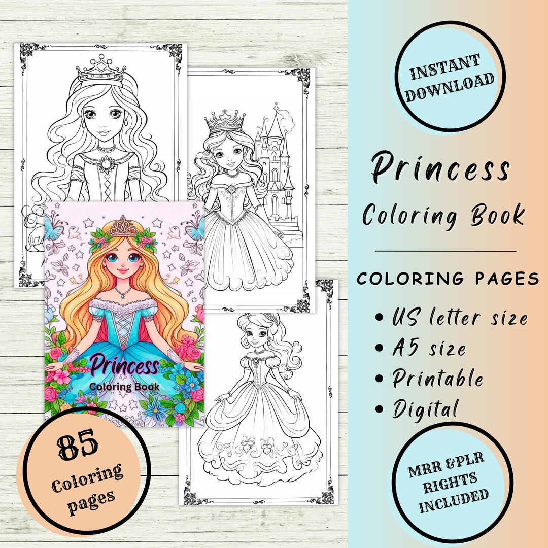 Magic Princess Coloring Pages for Girls – Royal Castles & Cute ...