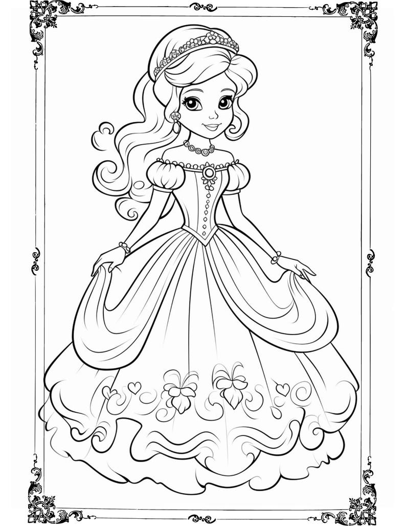 Princess Coloring Pages for Kids - Etsy