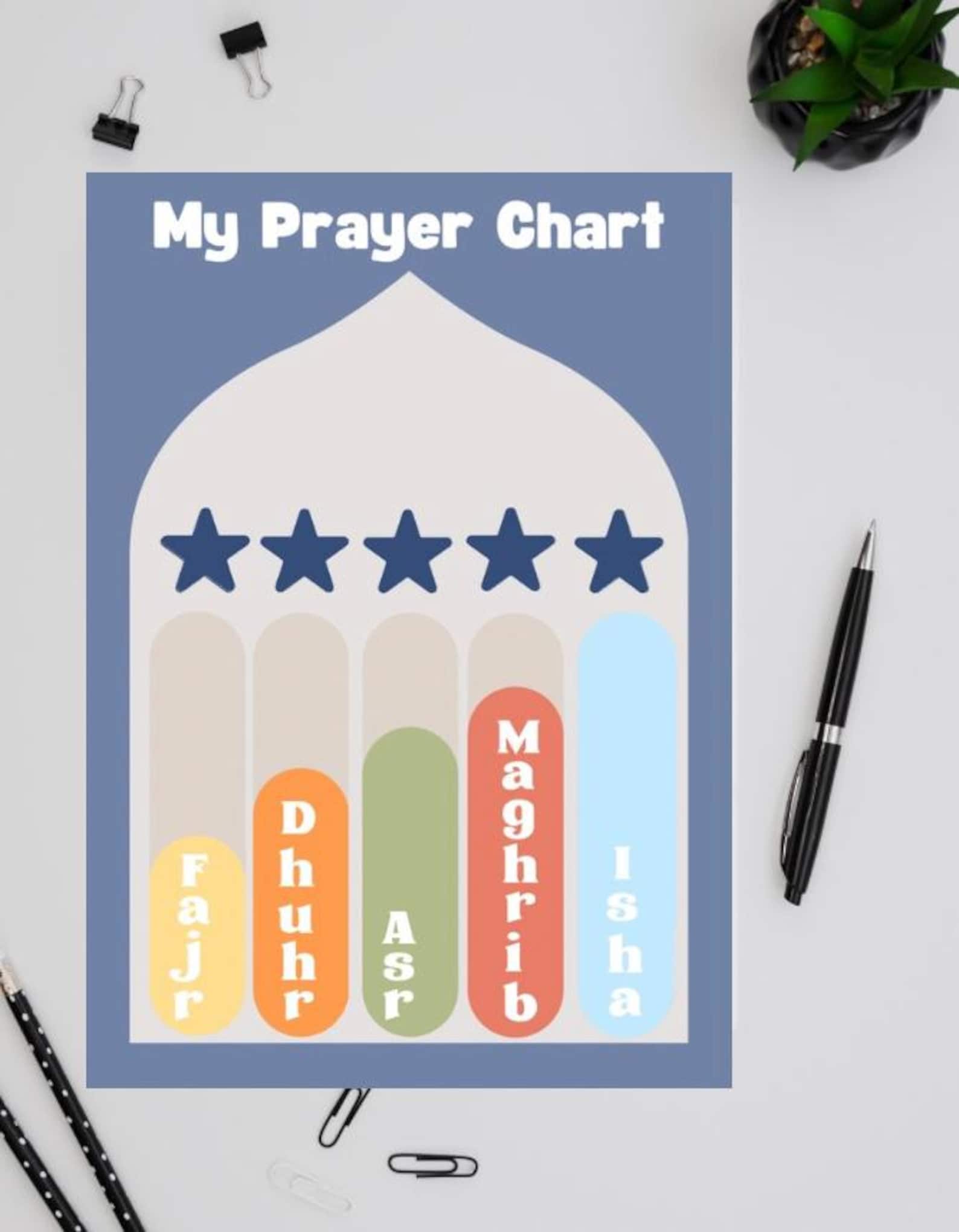 My Prayer Chart Muslim Prayer Tracker Salah Tracker Printable Prayer Tracker - Etsy