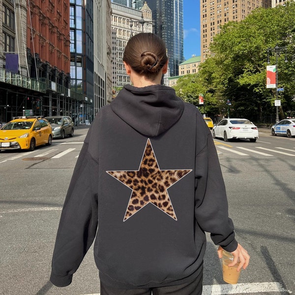 Cheetah Star Print Hoodie - Etsy