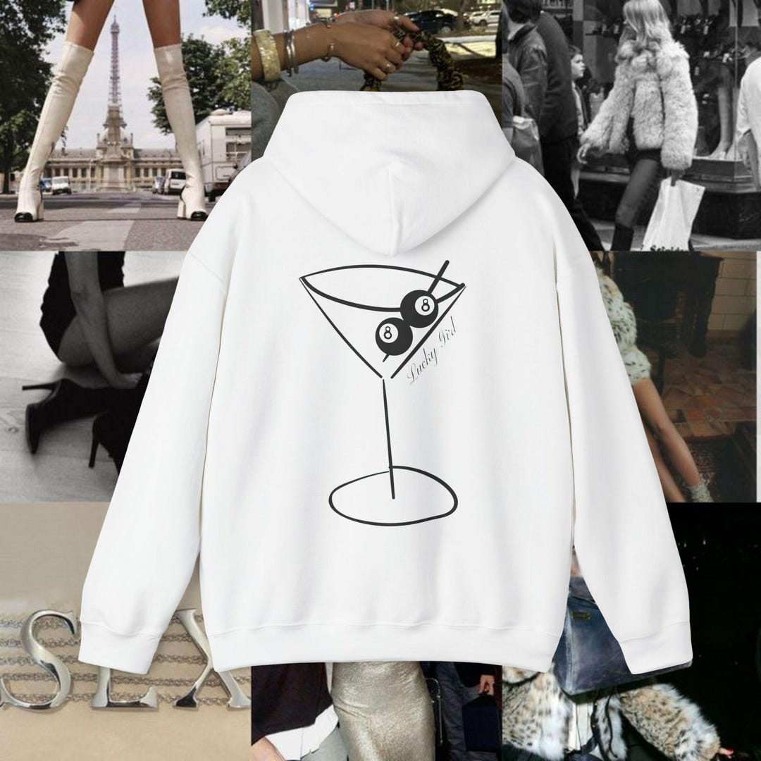 8 Ball Martini Hoodie, Y2K Trendy Stockholm Style Aesthetic Sweatshirt ...