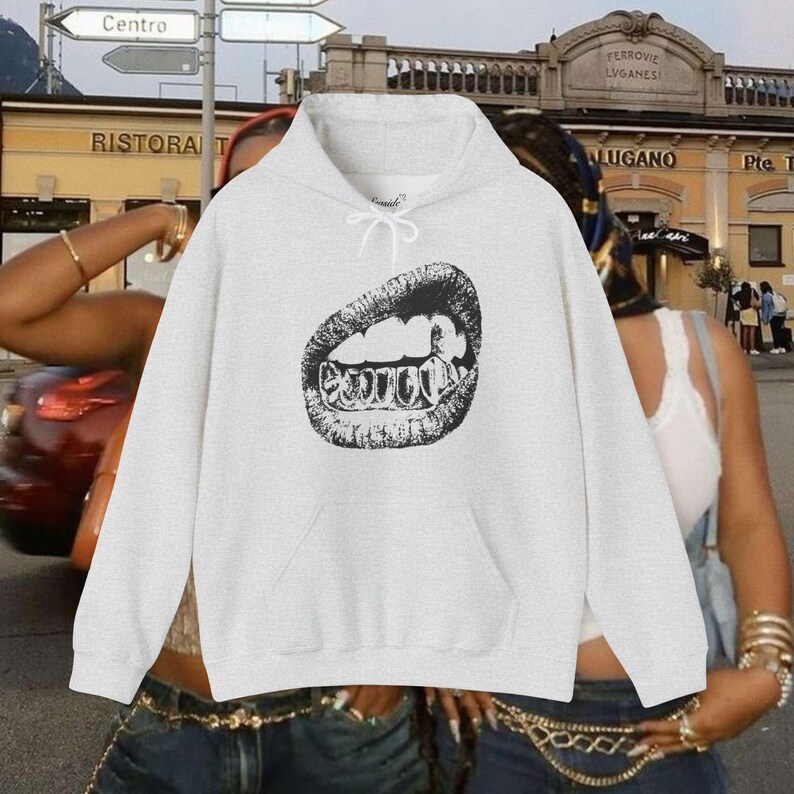 Y2K Hoodie, AHS Style Clothing, Retro Graphic Sweatshirt, Trendy Streetwear Clothes, Grillz ...