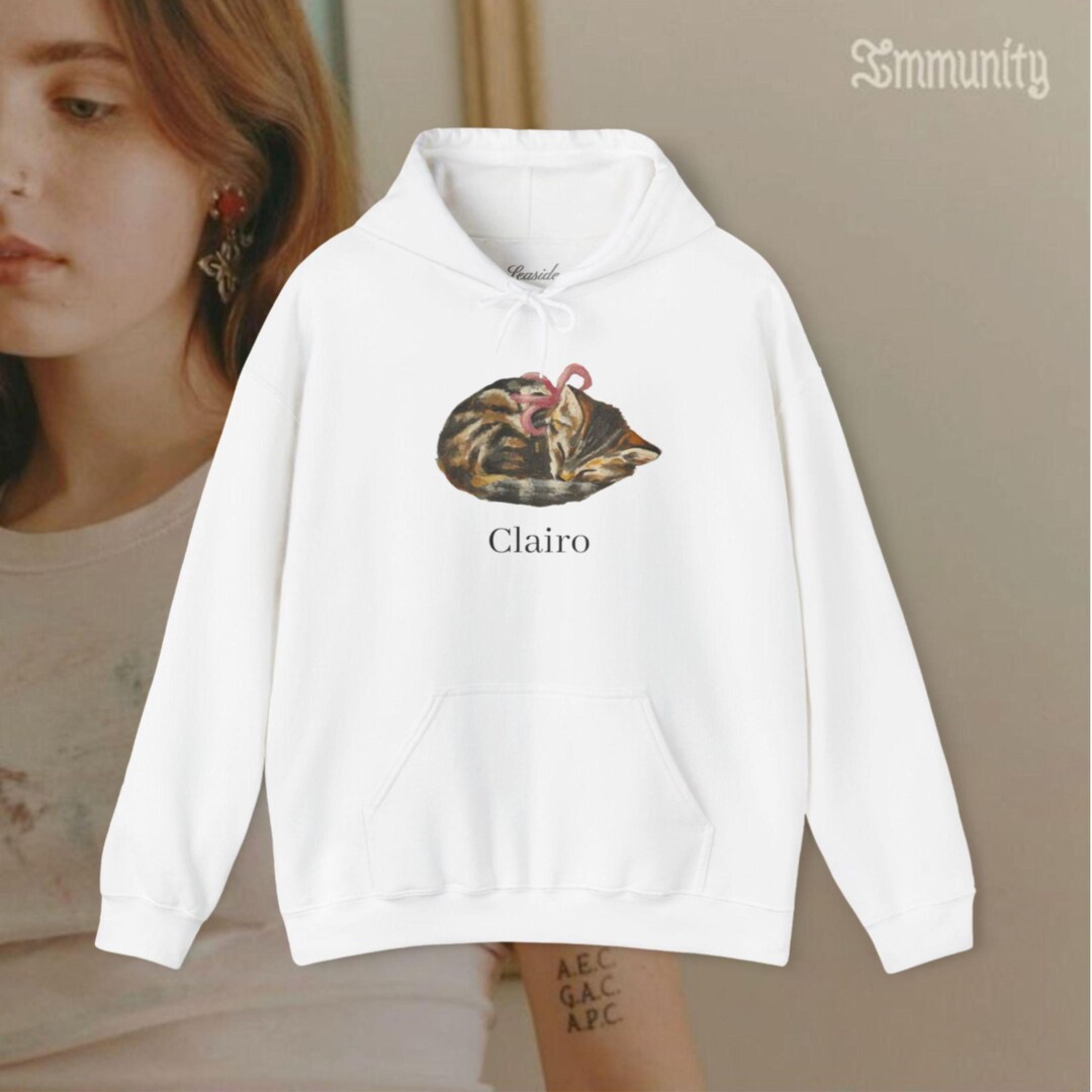 Clairo Cat Hoodie, Clairo Merch Immunity Album Sweatshirt, Clairo Song Clothing, Graphic Charm T ...