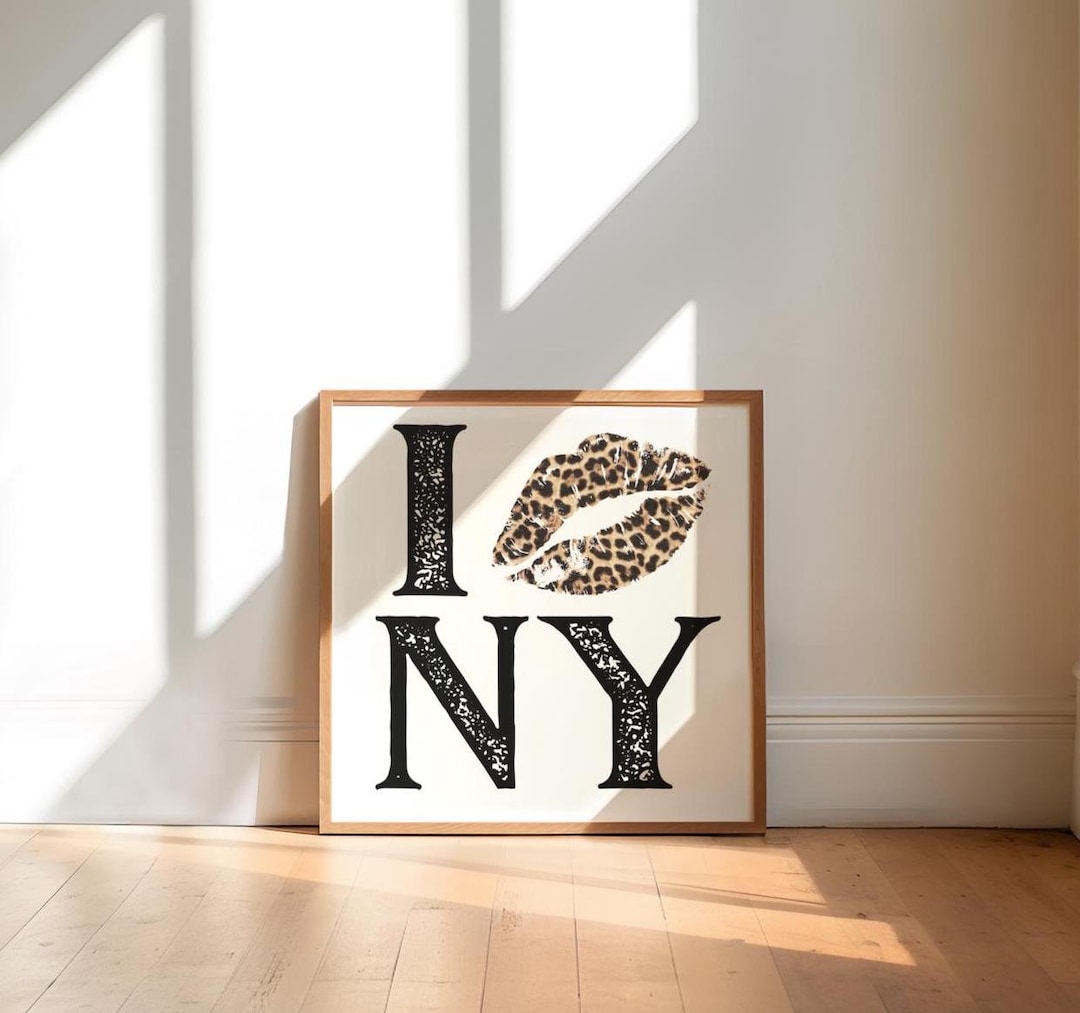 I Love New York Leopard Print Wall Art, Y2K Digital Download, Cool Girl ...