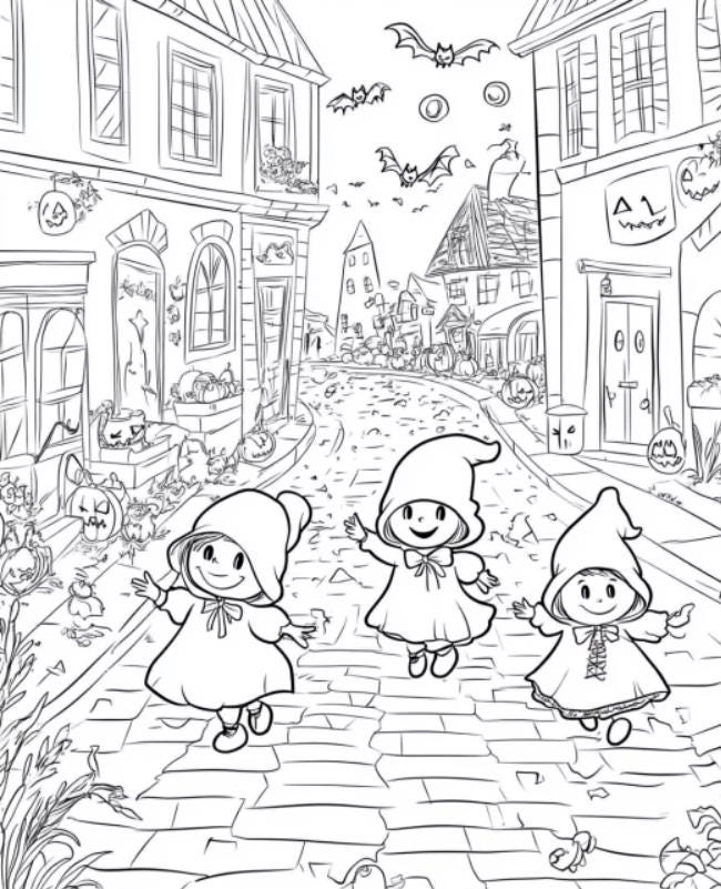 60 Halloween Coloring Pages for Kids, Coloring Books, Coloring Pages ...