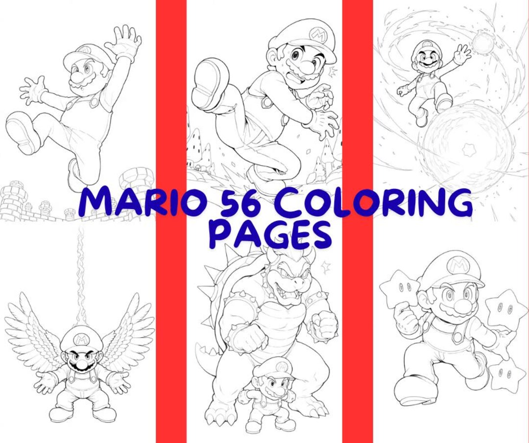 Mario 56 Coloring Pages | Nintendo Character Coloring Book | Digital ...