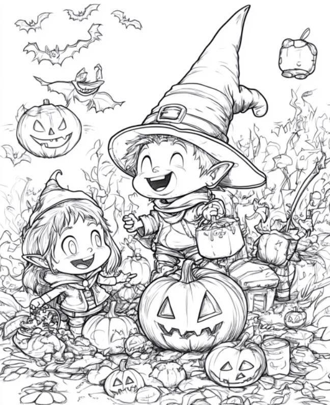 60 Halloween Coloring Pages for Kids, Coloring Books, Coloring Pages ...