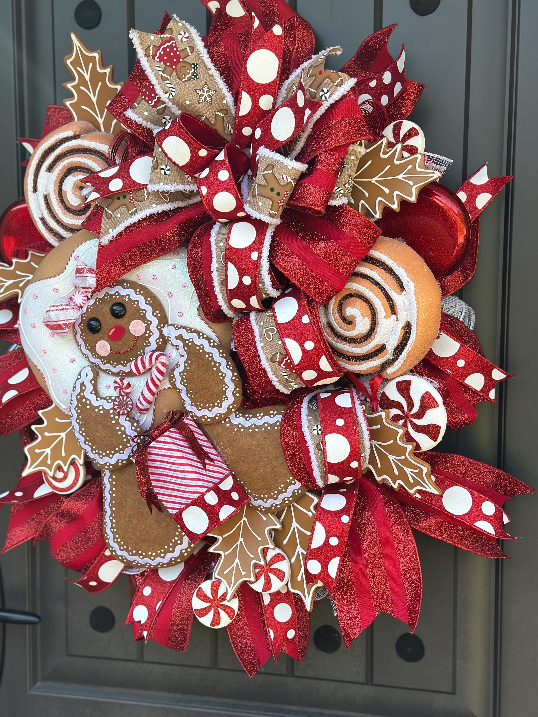 Gingerbread Wreath, Christmas Wreath, Holiday Wreath, Christmas ...