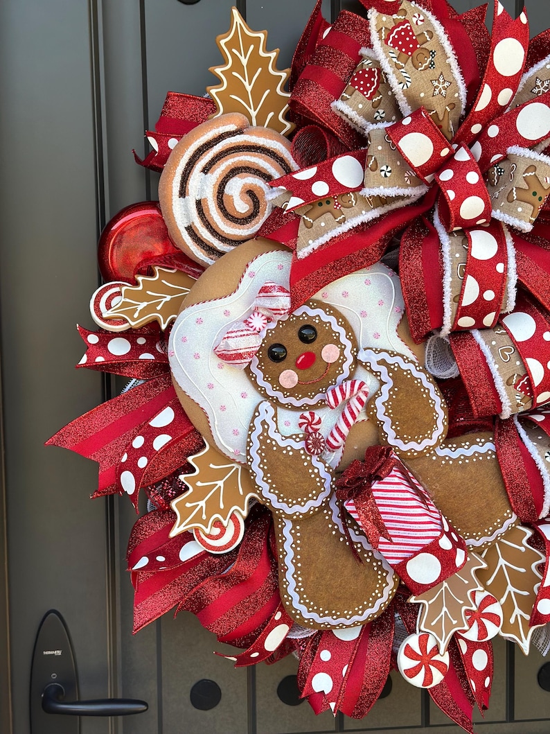 Gingerbread Wreath, Christmas Wreath, Holiday Wreath, Christmas ...