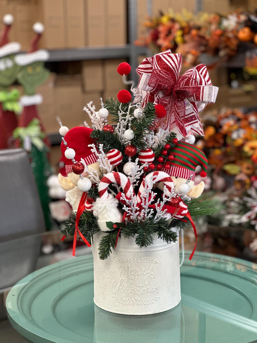 Elf Peppermint Centerpiece - Etsy