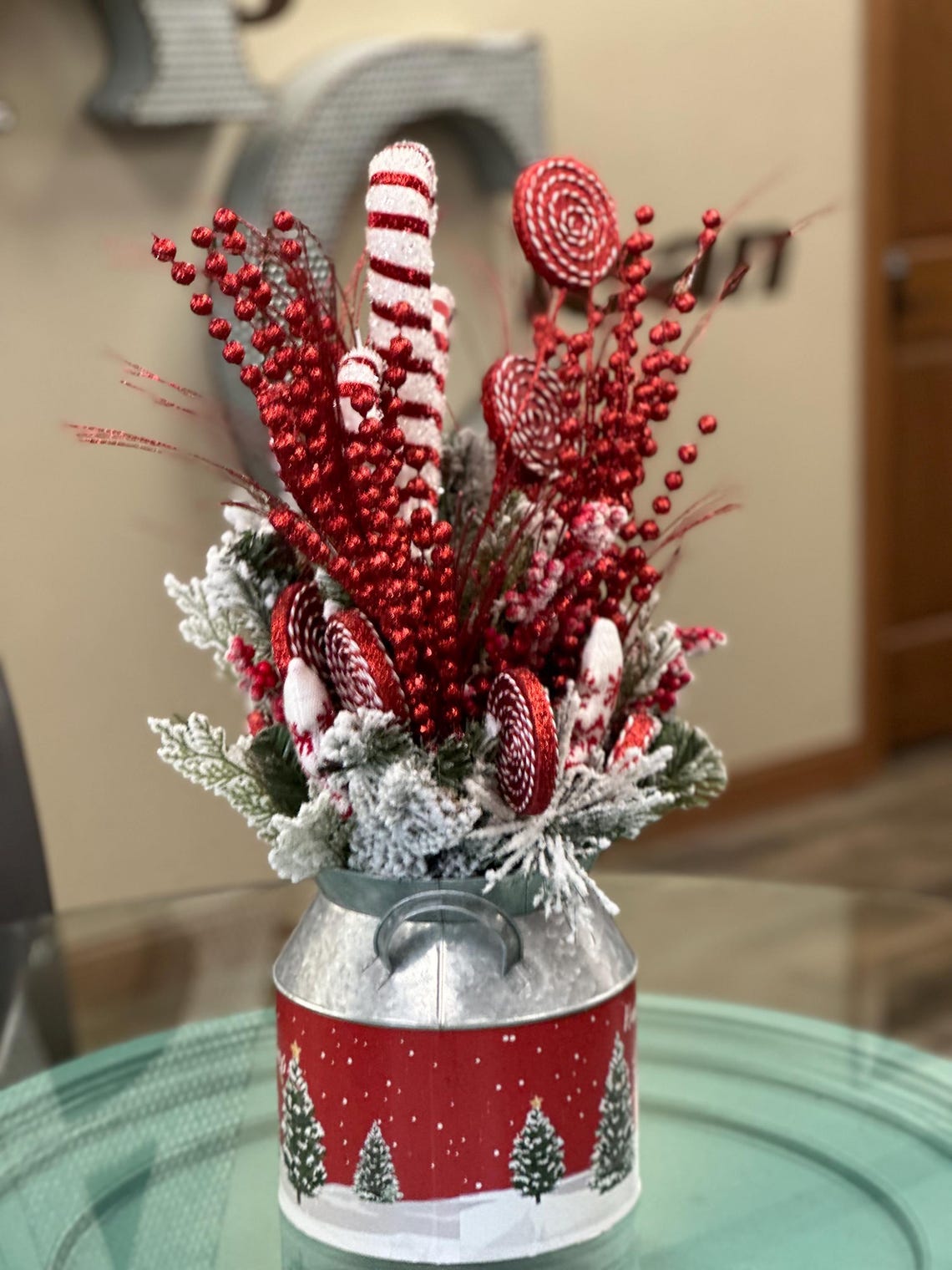 Merry Christmas Peppermint Centerpiece, Candy Cane Centerpiece ...