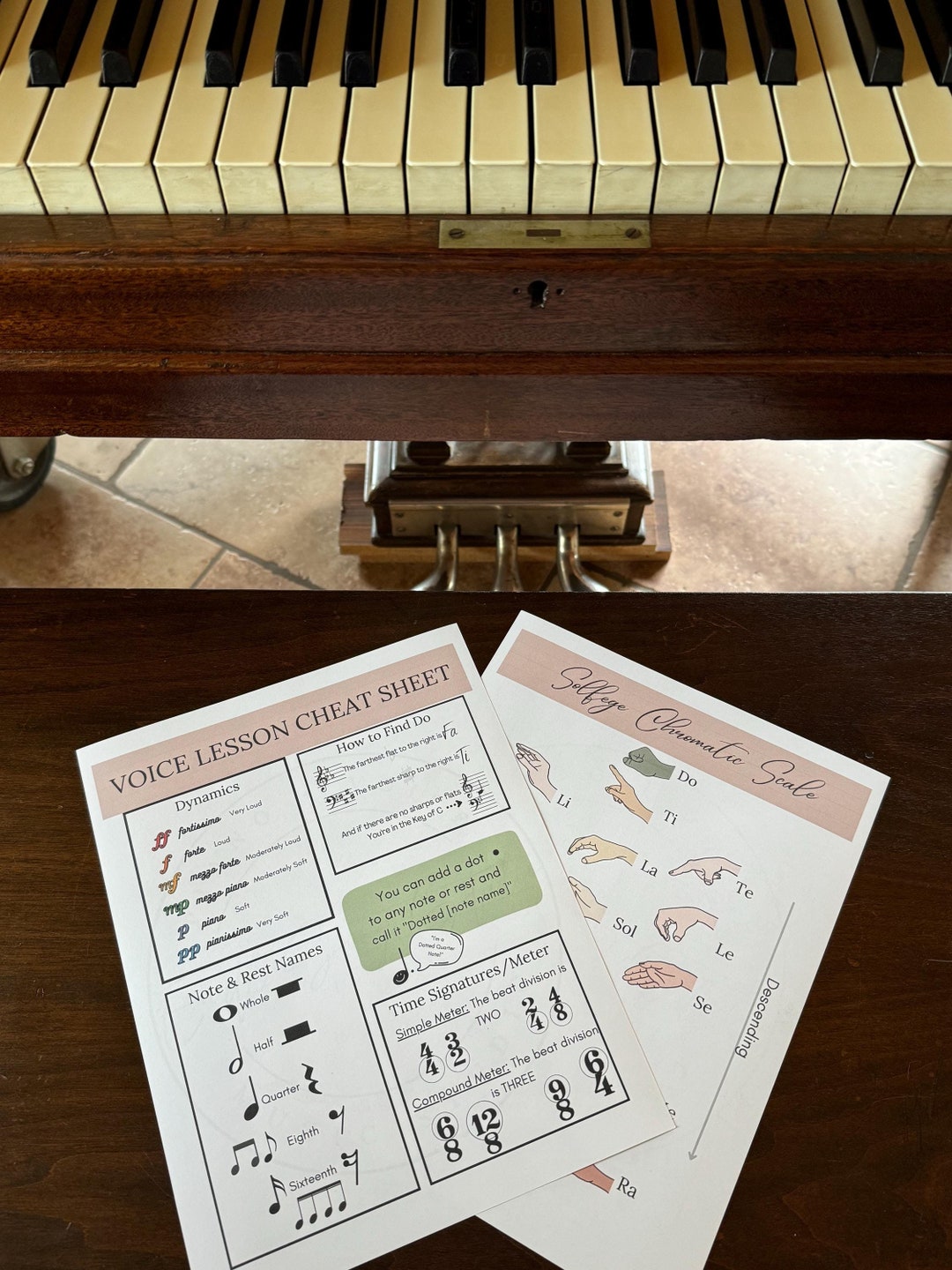 Voice Lesson Cheat Sheet - Etsy