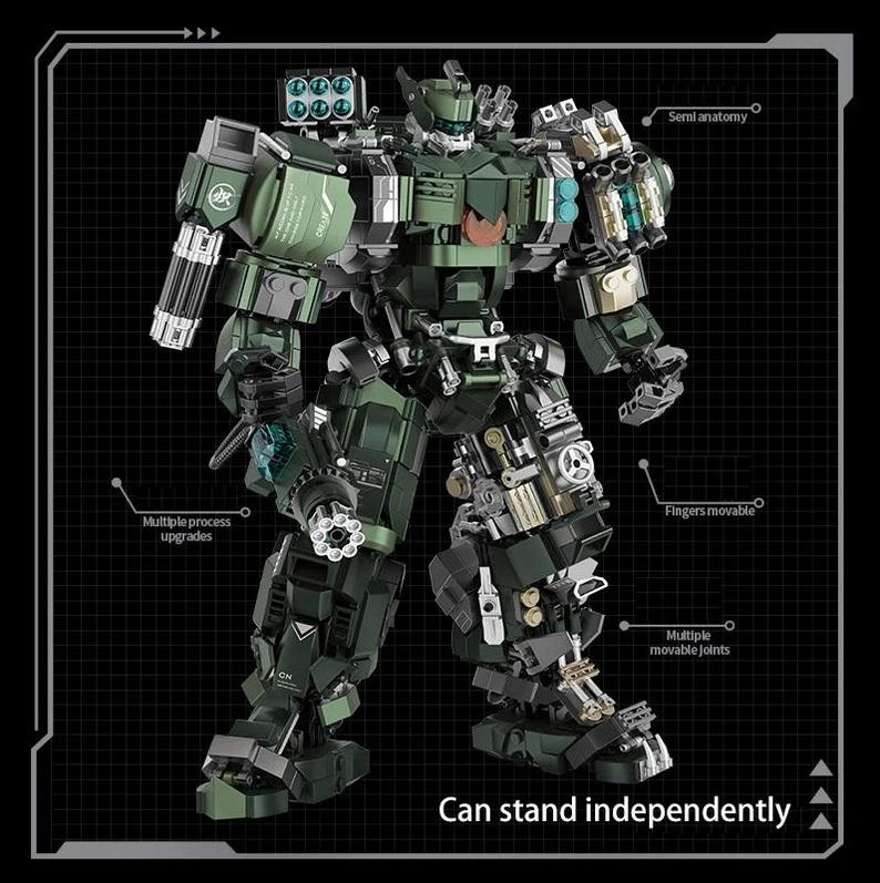 Action Figure XXL Warrior Mech Battle Robot Bot Assembly Model Kit ...