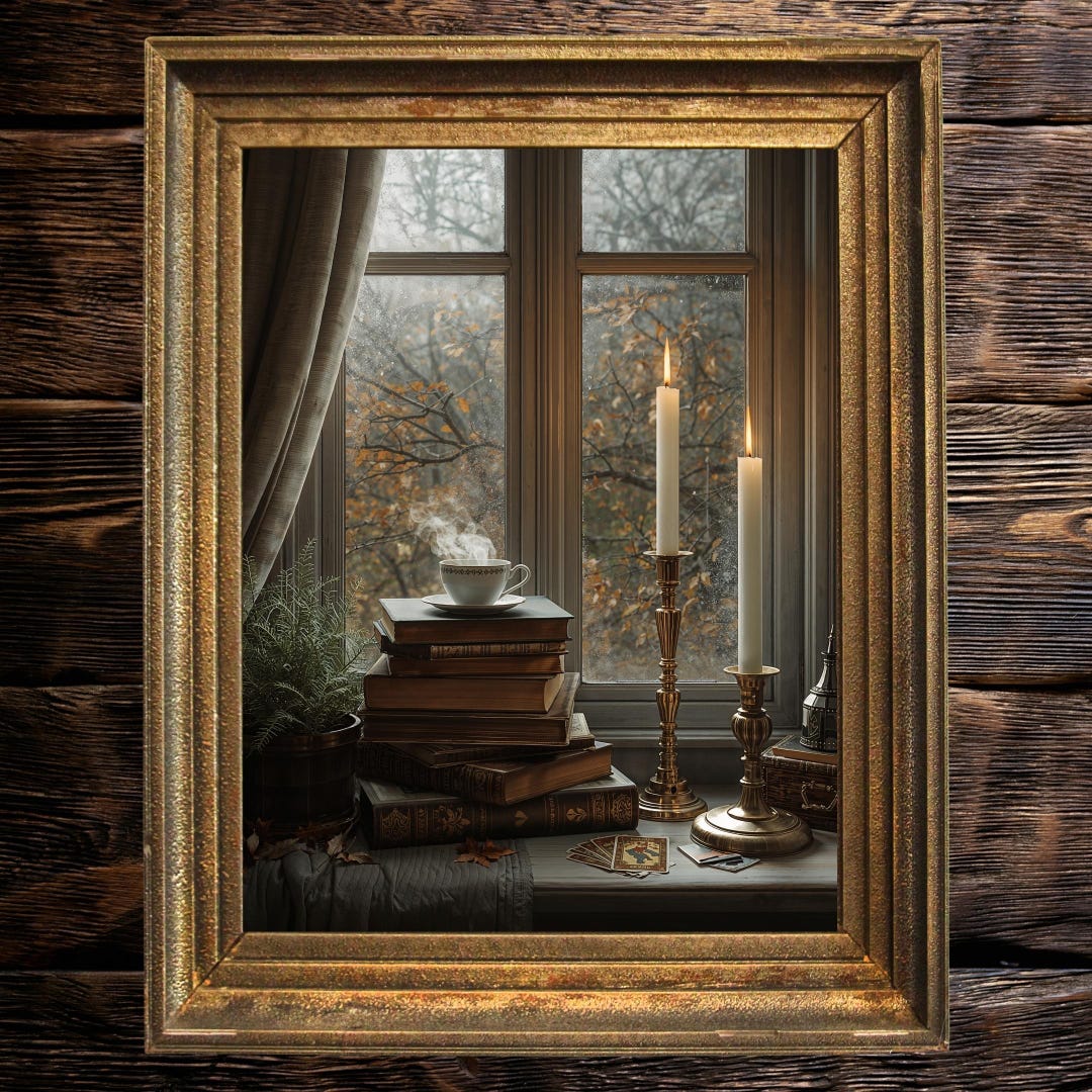 Vintage Fall Wall Art | Autumn Printable Art | Witchy Window Art | Cozy ...