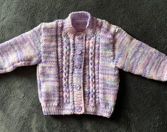 Hand Knitted Baby Cardigan 3-6 Months in We Love Yarn in Pink - Etsy