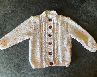 Hand Knitted Baby Cardigan 3-6 Months in We Love Yarn in Pink - Etsy
