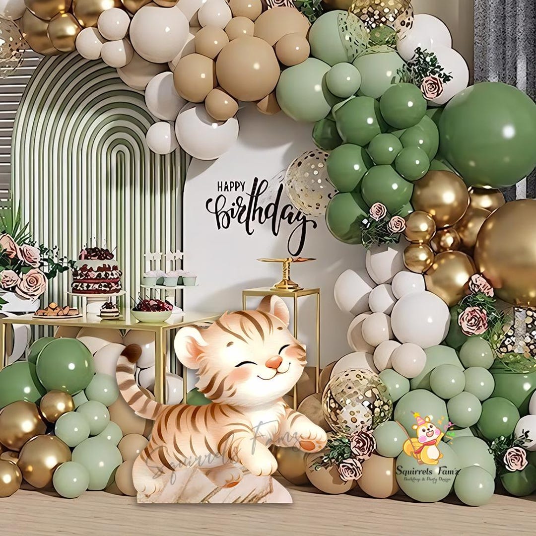 Safari Tiger Cutout Standee Animal Cute Baby Shower Big Decor Tiger ...