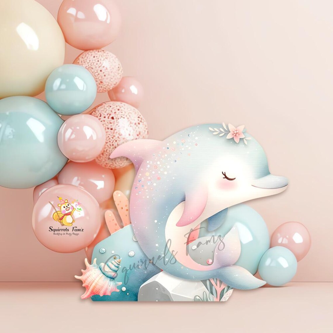 Underwater Ocean Sea Creatures Dolphin Mermaid Cutout Standee Baby ...