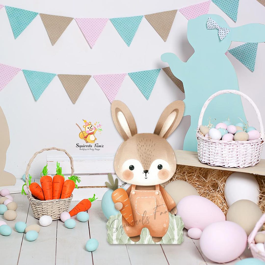 Bunny Rabbit Carrot Cutout Standee Baby Shower With Cutline Big Decor ...