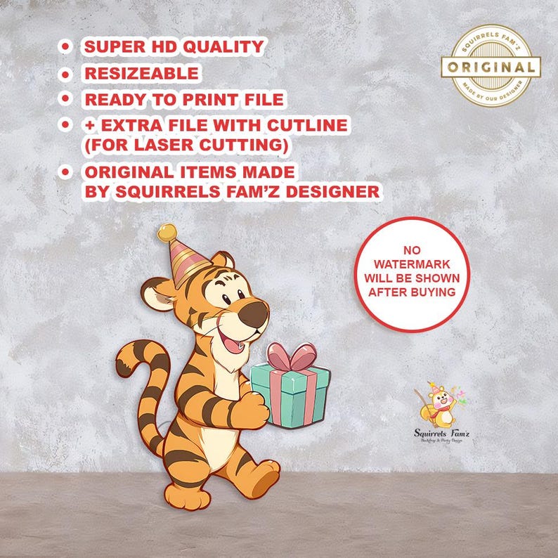 Tigger Winnie the Pooh Cutout Standee Original Baby Shower Big Decor ...