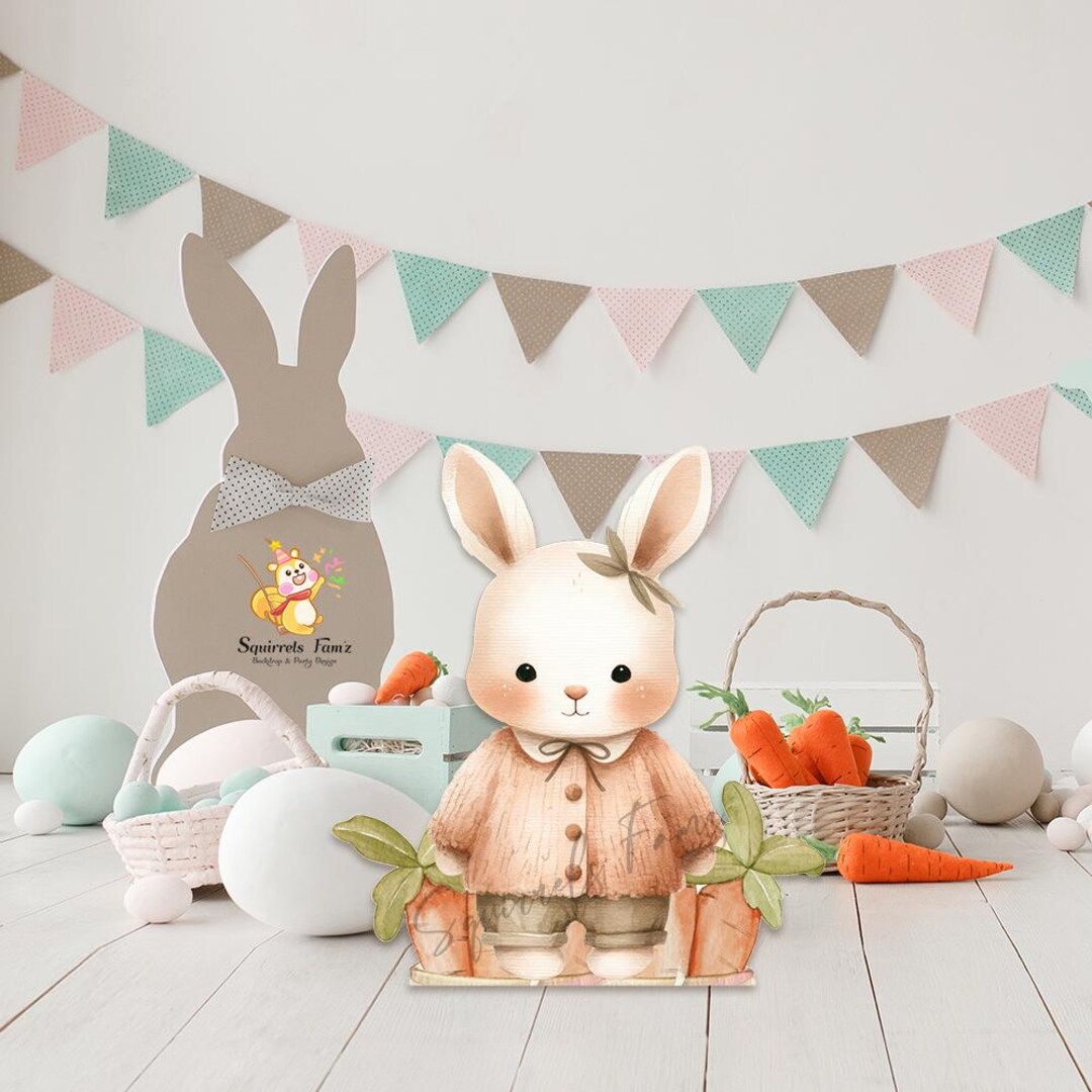 Bunny Rabbit Carrot Cutout Standee Baby Shower With Cutline Big Decor ...