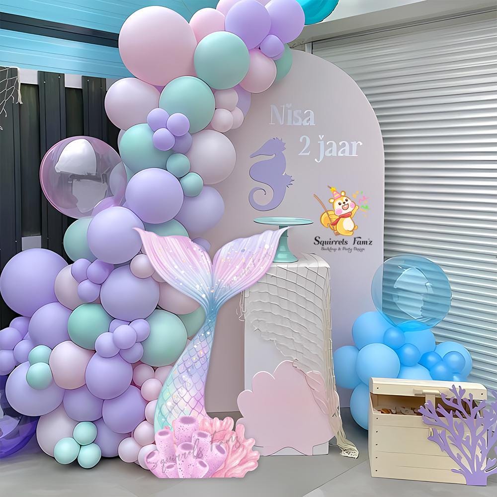 Mermaid Tail Standee Cutout Underwater Ocean Sea Creatures Baby Shower ...