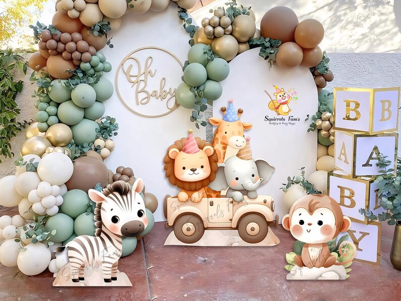 Safari Tiger Cutout Standee Animal Cute Baby Shower Big Decor Tiger ...