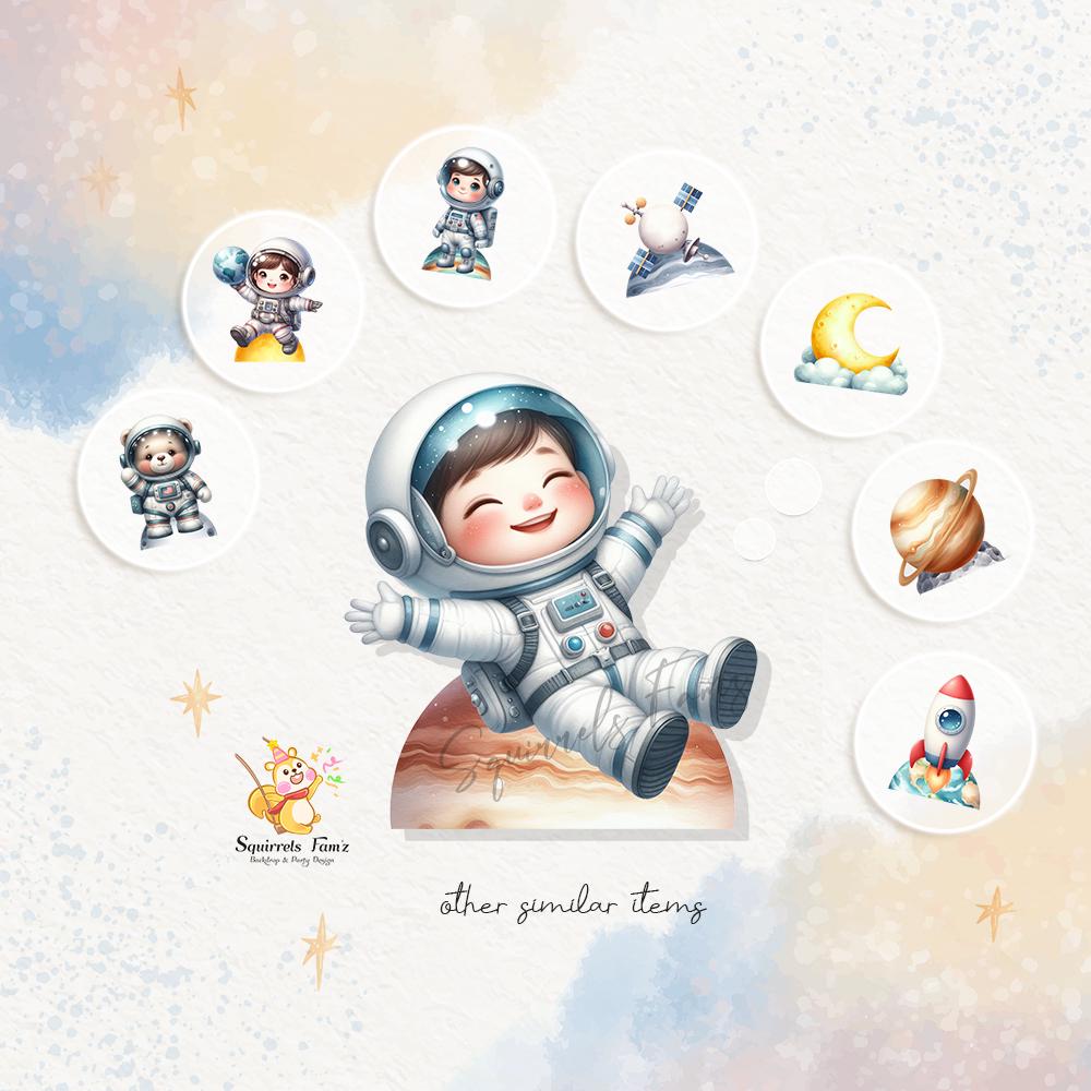 Cute Boy Space Astronaut Galaxy Cutout Big Decor Standee With Cutline ...