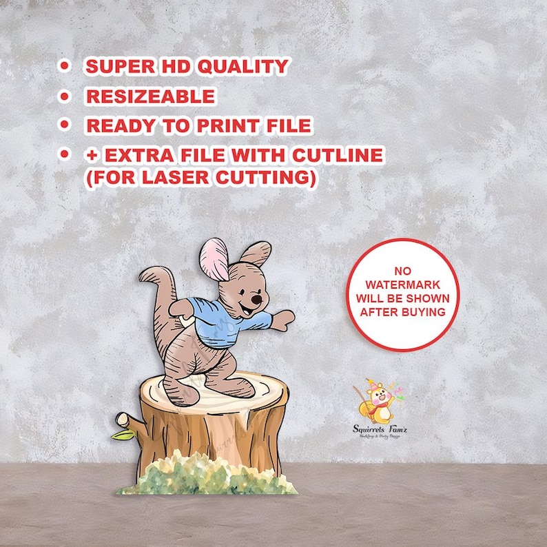 Roo Kangaroo Winnie the Pooh Sketch Style Cutout Standee Baby Shower ...