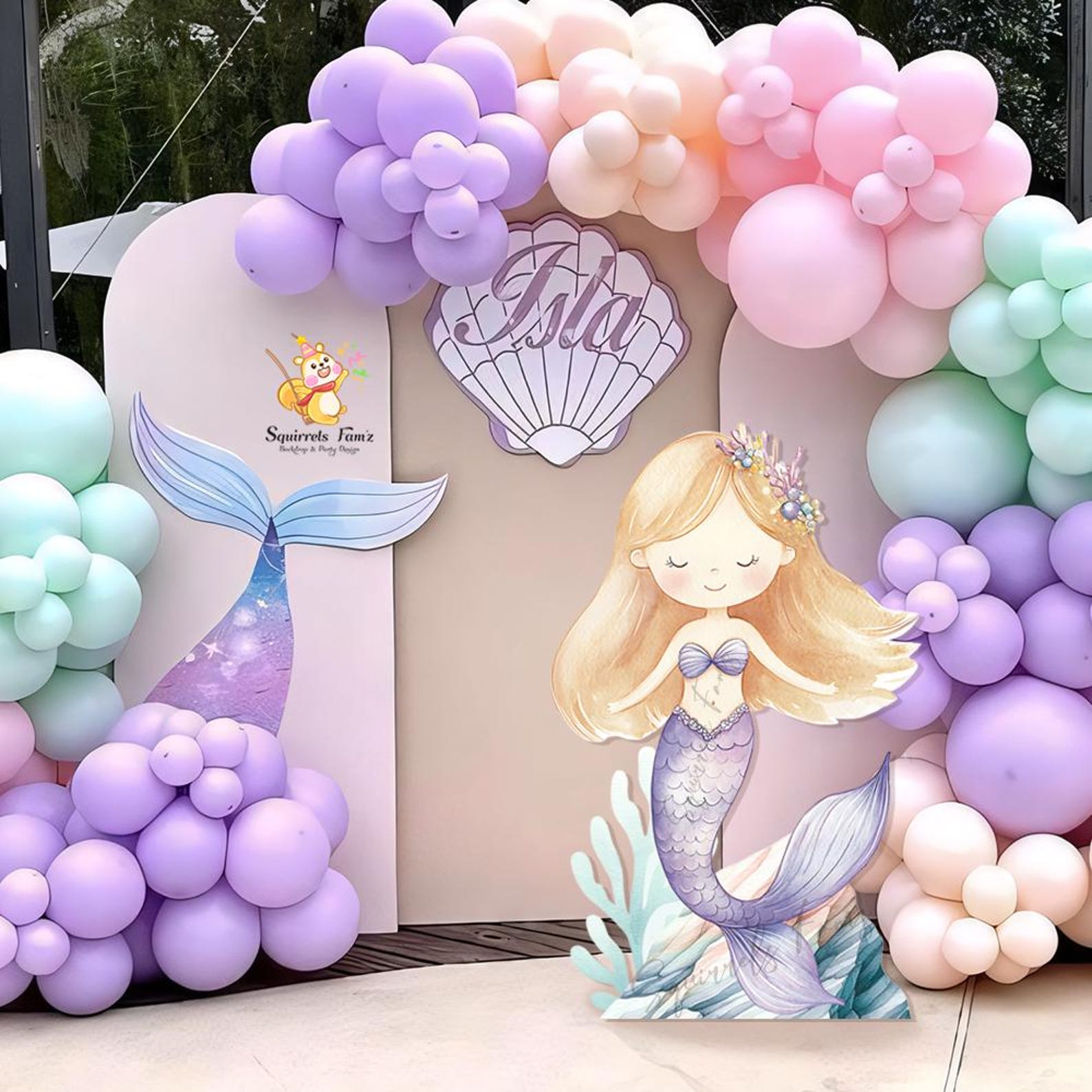 Mermaid Standee Cutout Underwater Ocean Sea Creatures Baby Shower Party ...