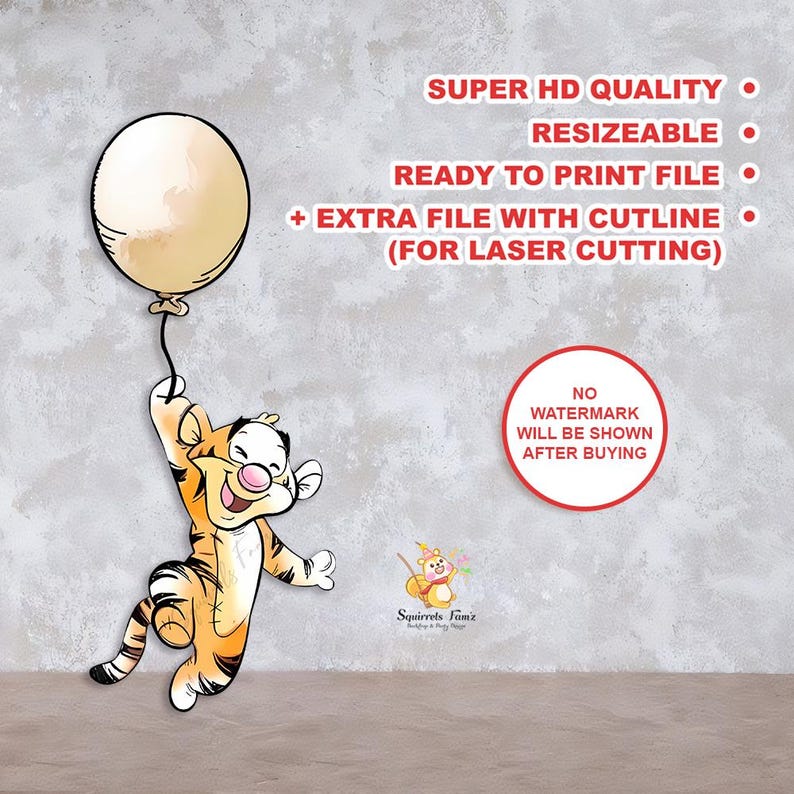 Tigger Balloon Fly Winnie the Pooh Cutout Standee Baby Shower Big Decor ...