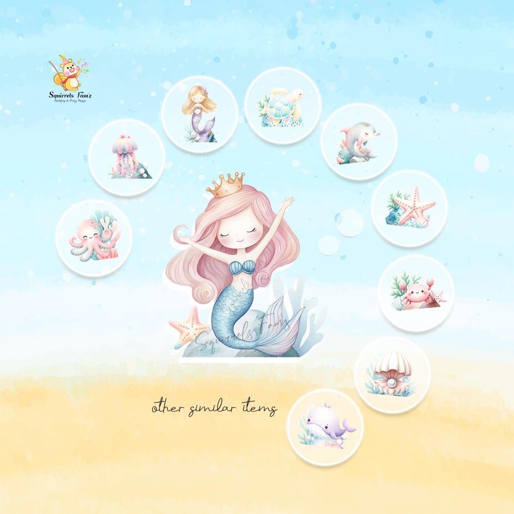 Mermaid Standee Cutout Underwater Ocean Sea Creatures Baby Shower Party ...