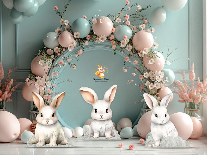 Bunny Rabbit Cutout Standee Baby Shower With Cutline Woodland Standee ...