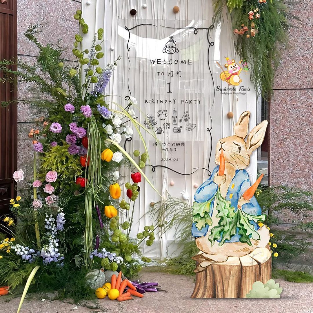 Peter Rabbit Blue Carrot Cutout Standee Baby Shower Big Decor With ...