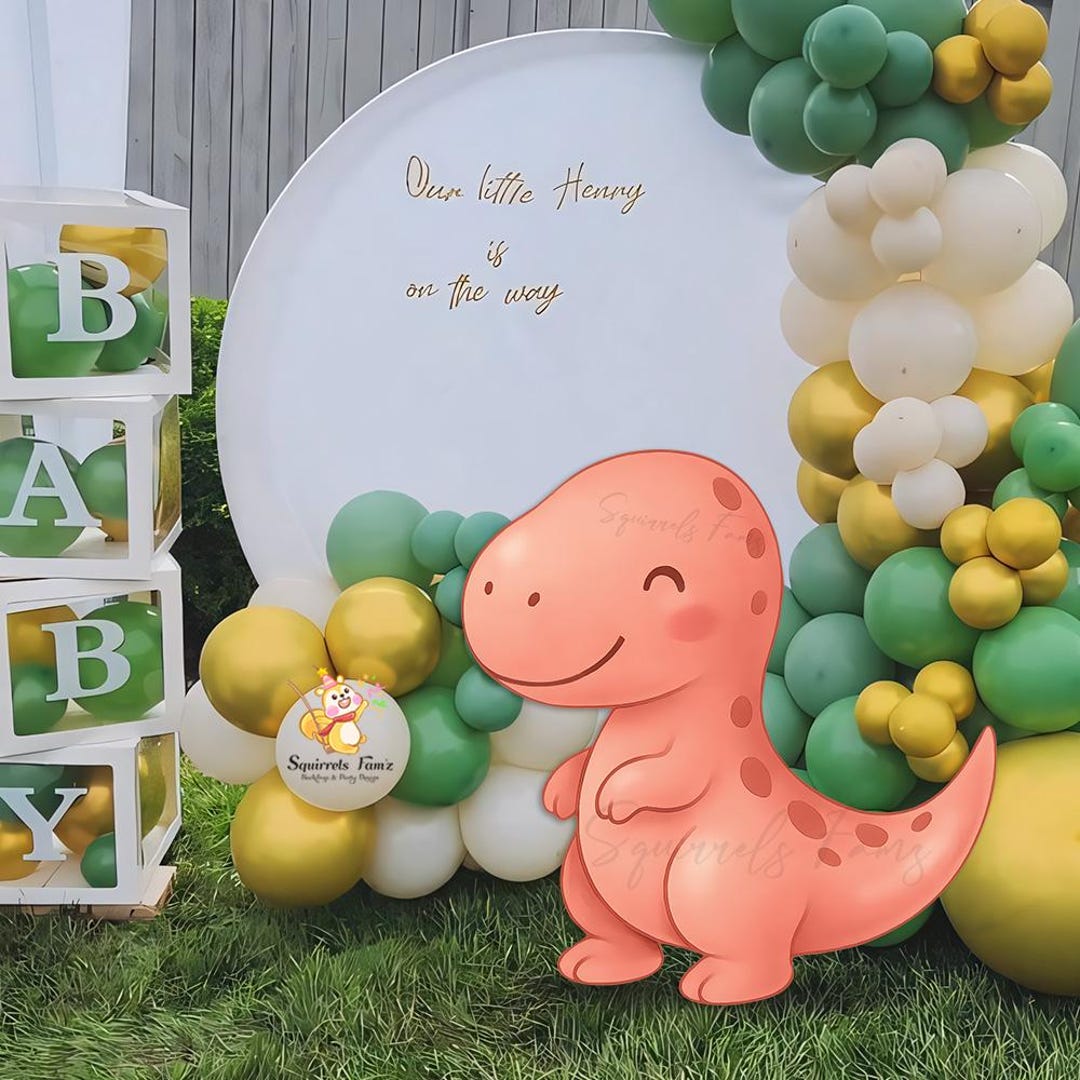 Dinosaur Cutout Standee Baby Shower Cutline Party Backdrop T-rex ...