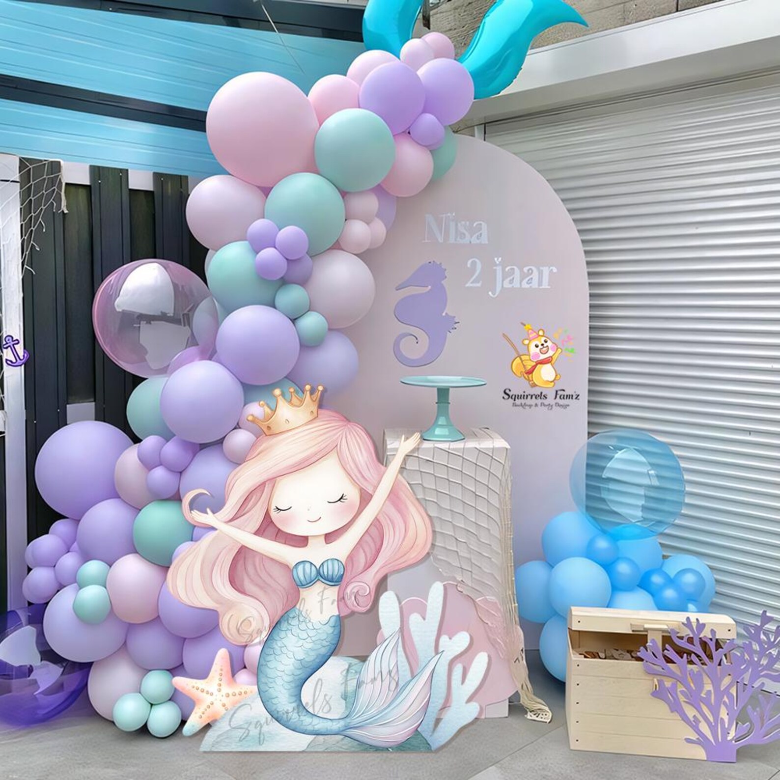 Mermaid Standee Cutout Underwater Ocean Sea Creatures Baby Shower Party ...