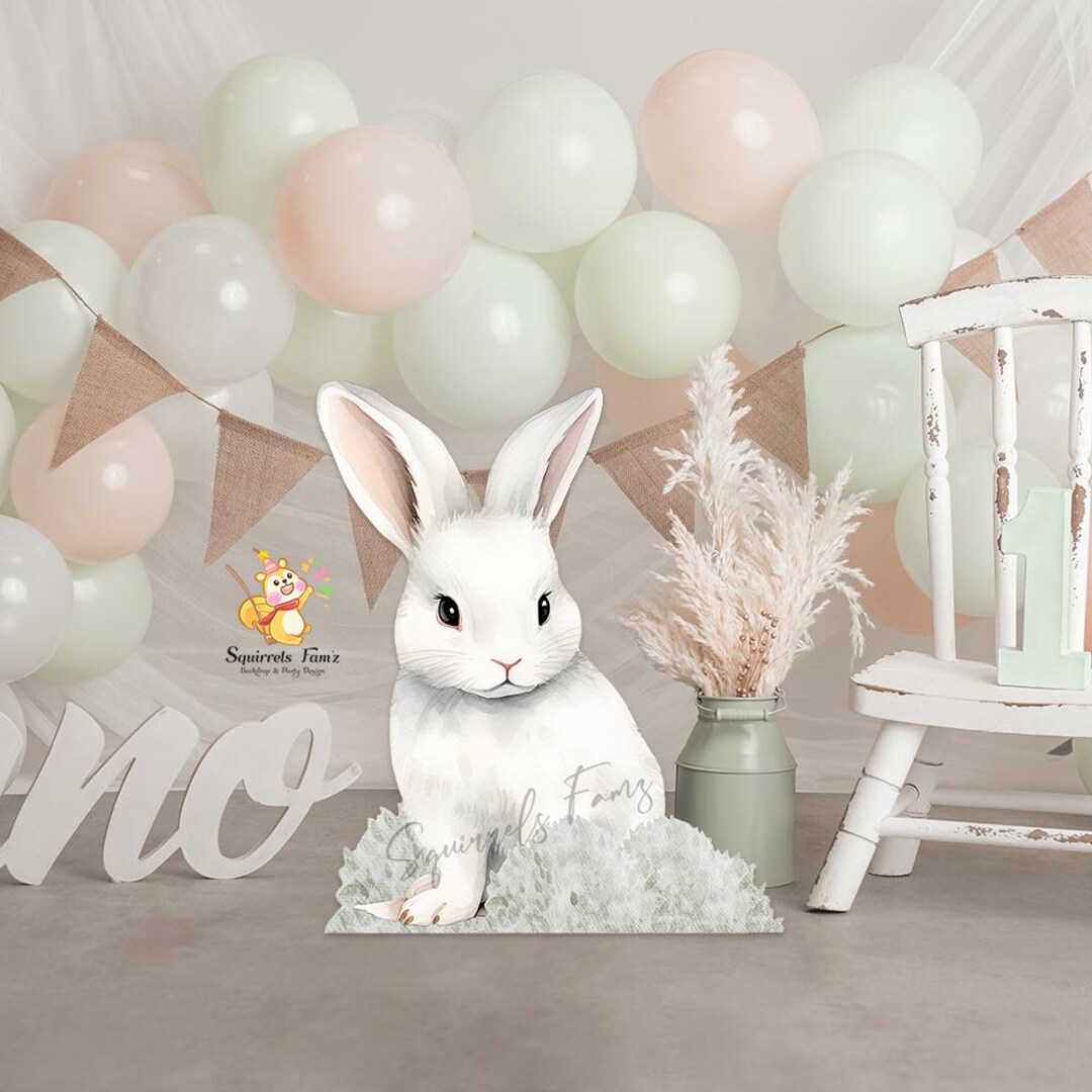Bunny Rabbit Cutout Standee Baby Shower With Cutline Woodland Standee ...
