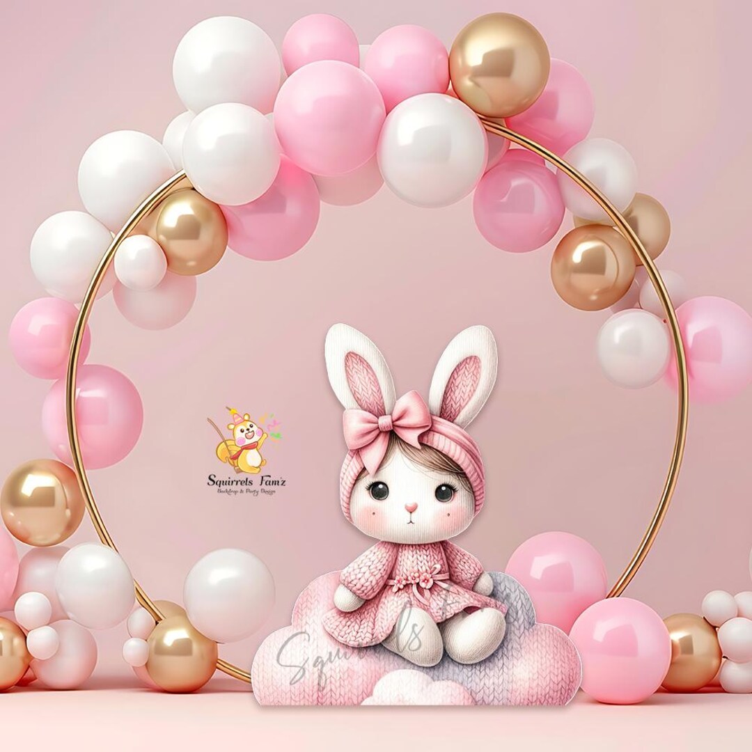 Bunny Rabbit Cloud Cutout Standee Baby Shower With Cutline Big Decor ...